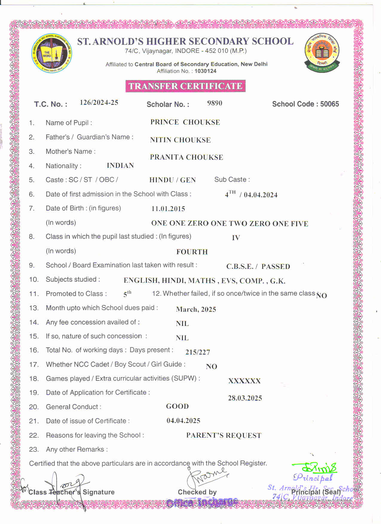 St. Arnold’s Higher Sec. School Vijay Nagar